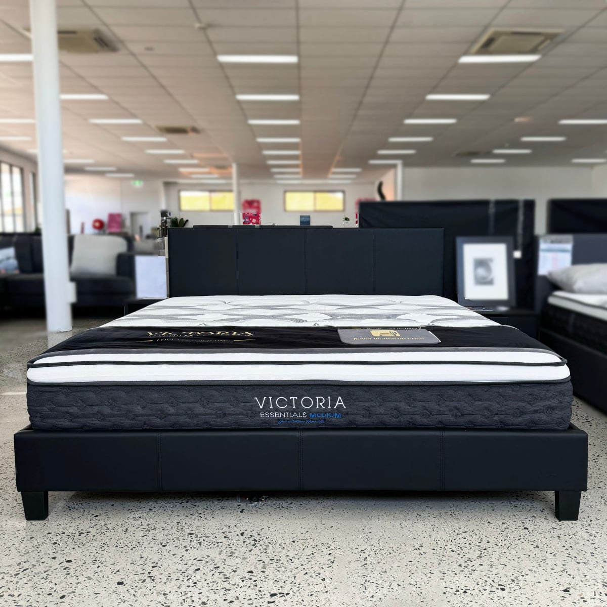Prado Black PU Leather Bed Frame - Jack's Furniture