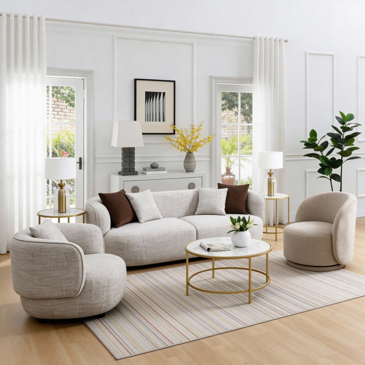 MELLOW Textured Bouclé Fabric Sofa Collection Swivel Relax Chair - Jack ...